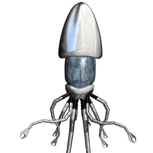 3d model of robot squid spacecraft rigged