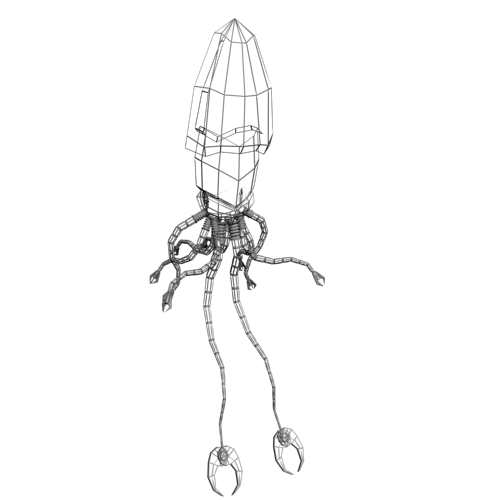 3d model of robot squid spacecraft rigged