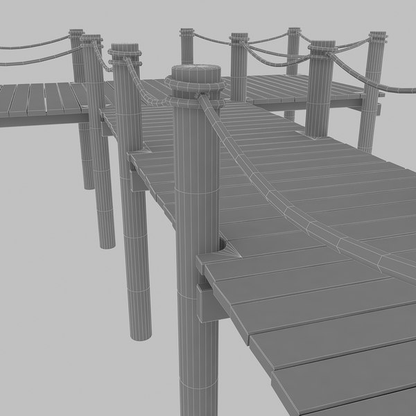 wooden pier wood 3d model