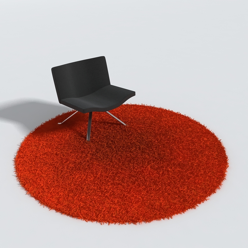 3d model fluffy rugs fur hair
