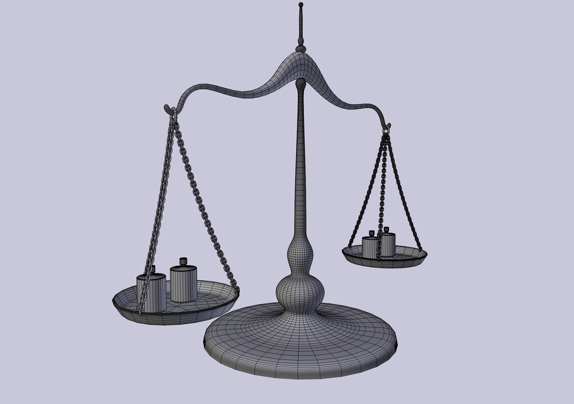 balance scale 3d obj