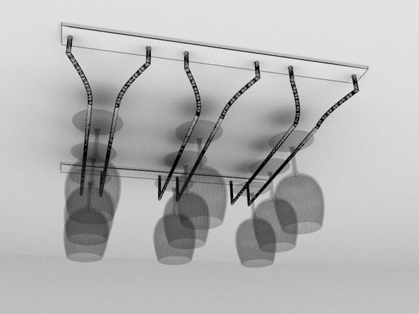 3d glass rack wine