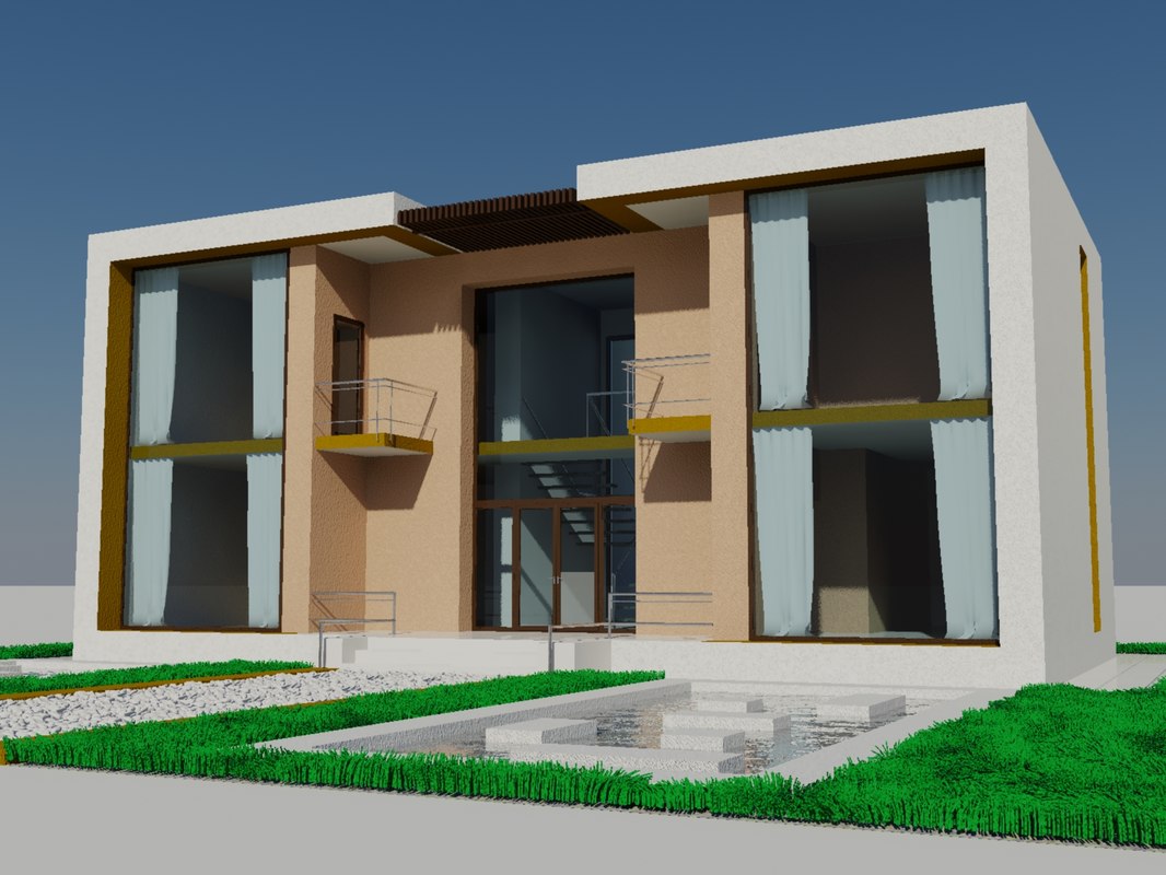 style cubism house 3d model