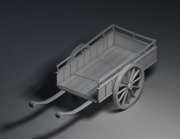 wood cart 3d max