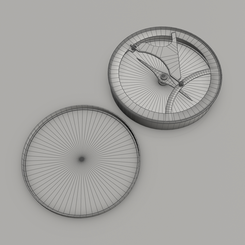3d Model Old Magnetic Compass Sunclock