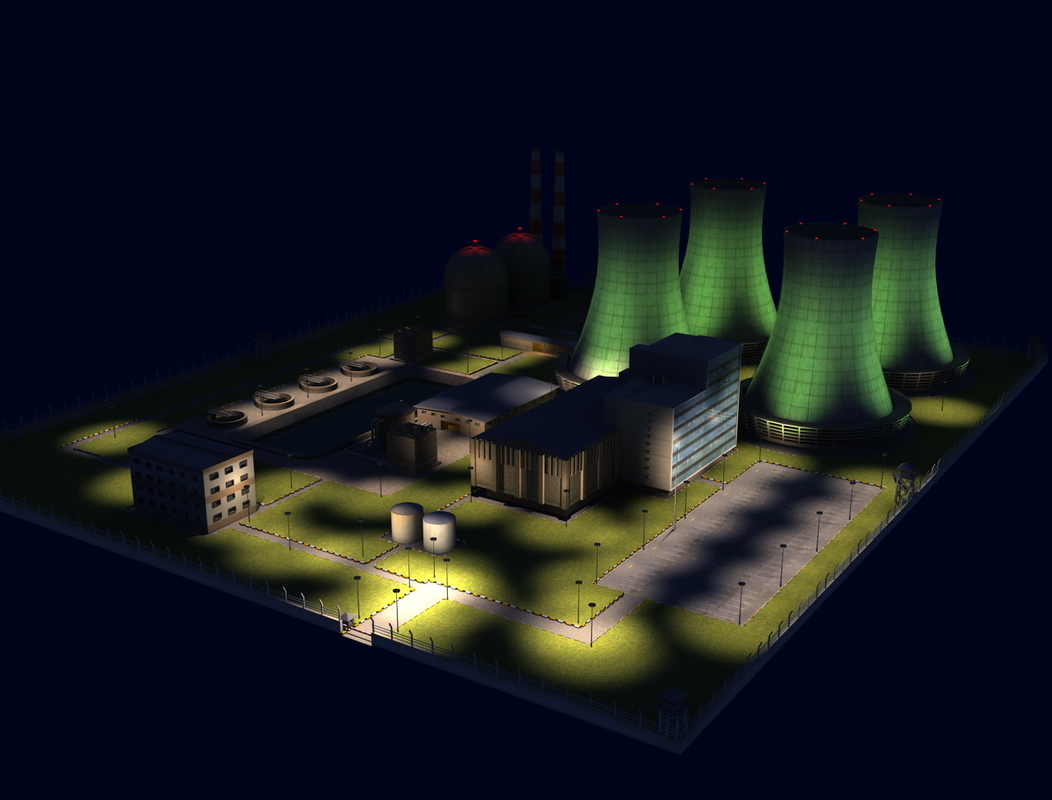 nuclear powerplant buildings 3d 3ds