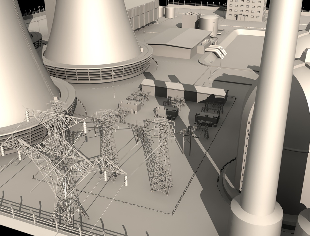 nuclear powerplant buildings 3d 3ds