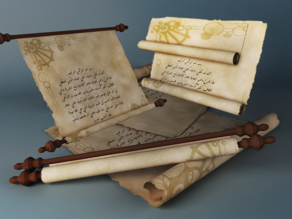 3d rolling rigged parchment animation