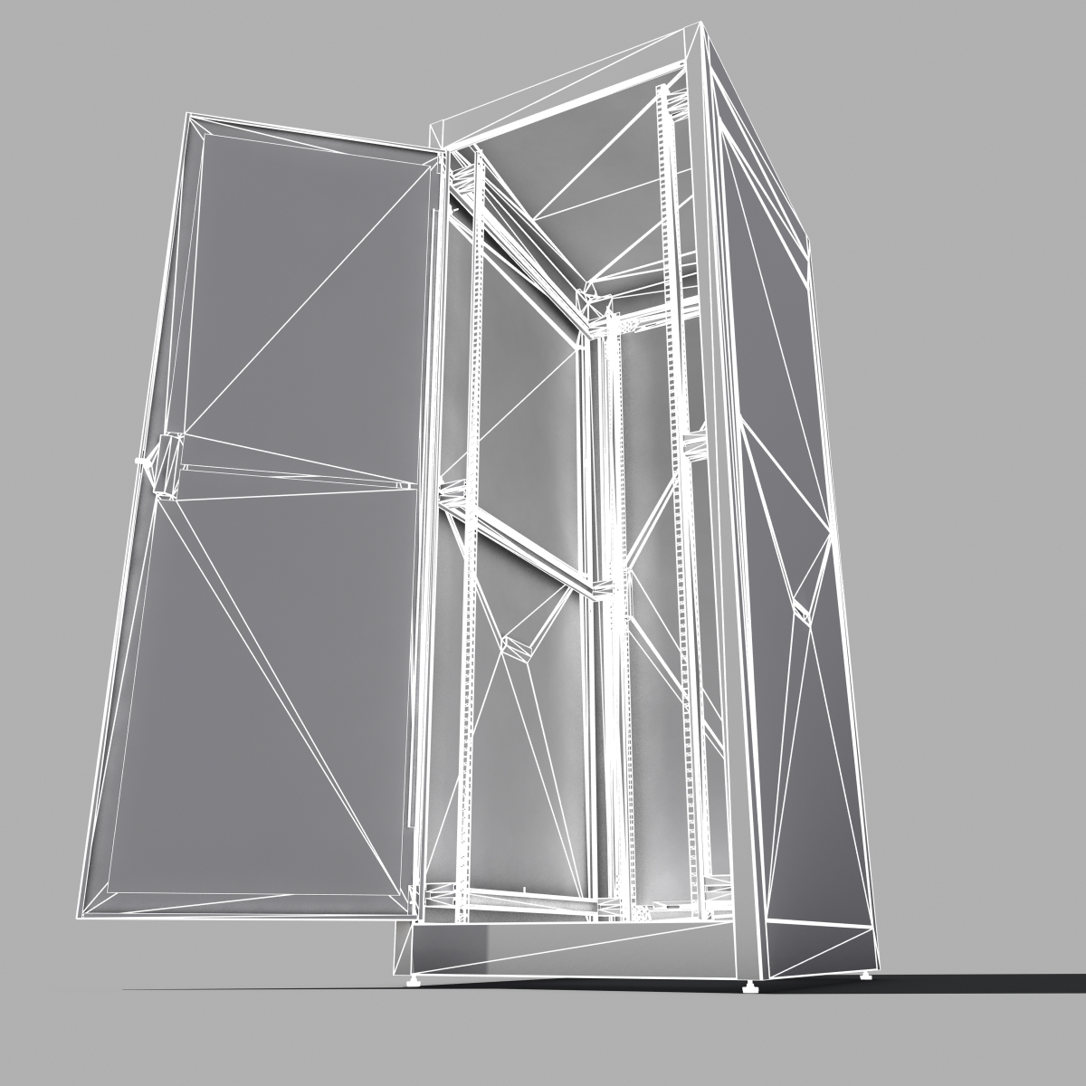 3d server rack cabinet model