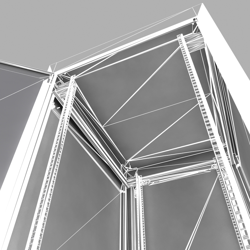 3d server rack cabinet model