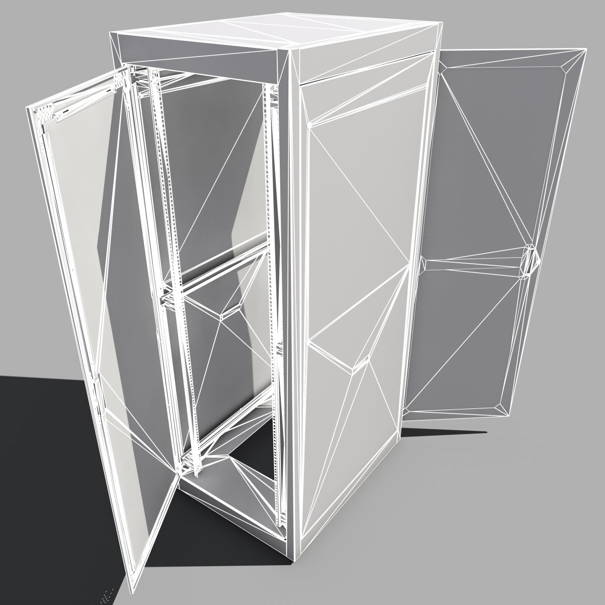 3d server rack cabinet model