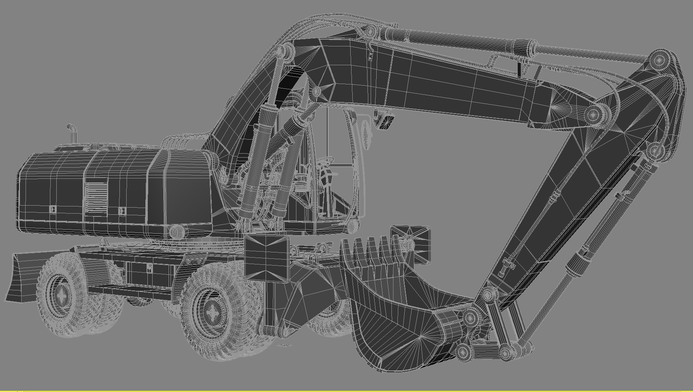 wheel excavator 3d model