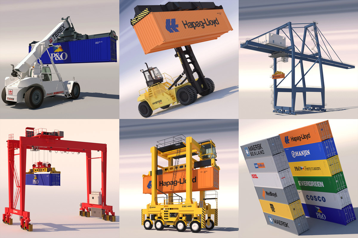 harbour container crane 3d model