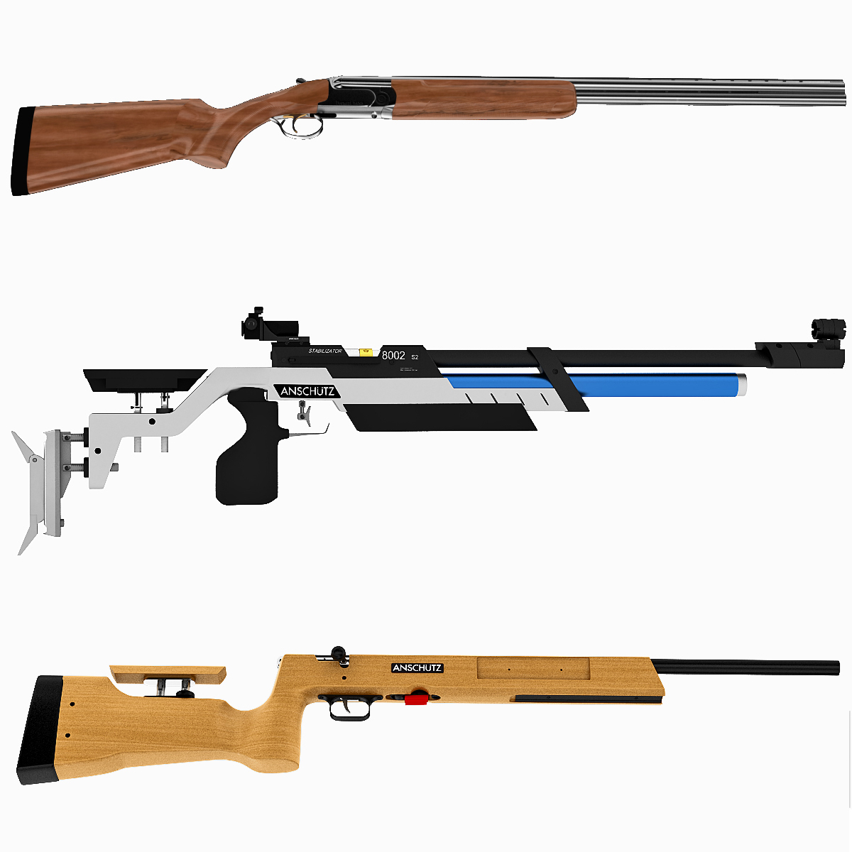 3d model olympic shooting rifles