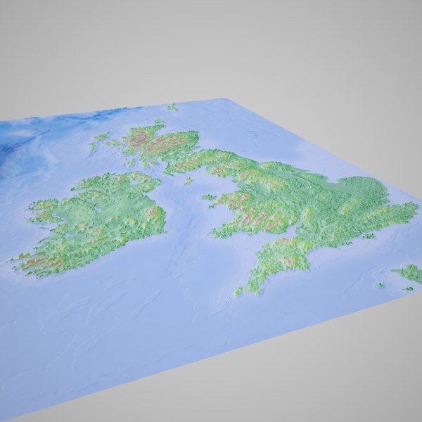great britain mountain maps 3d model