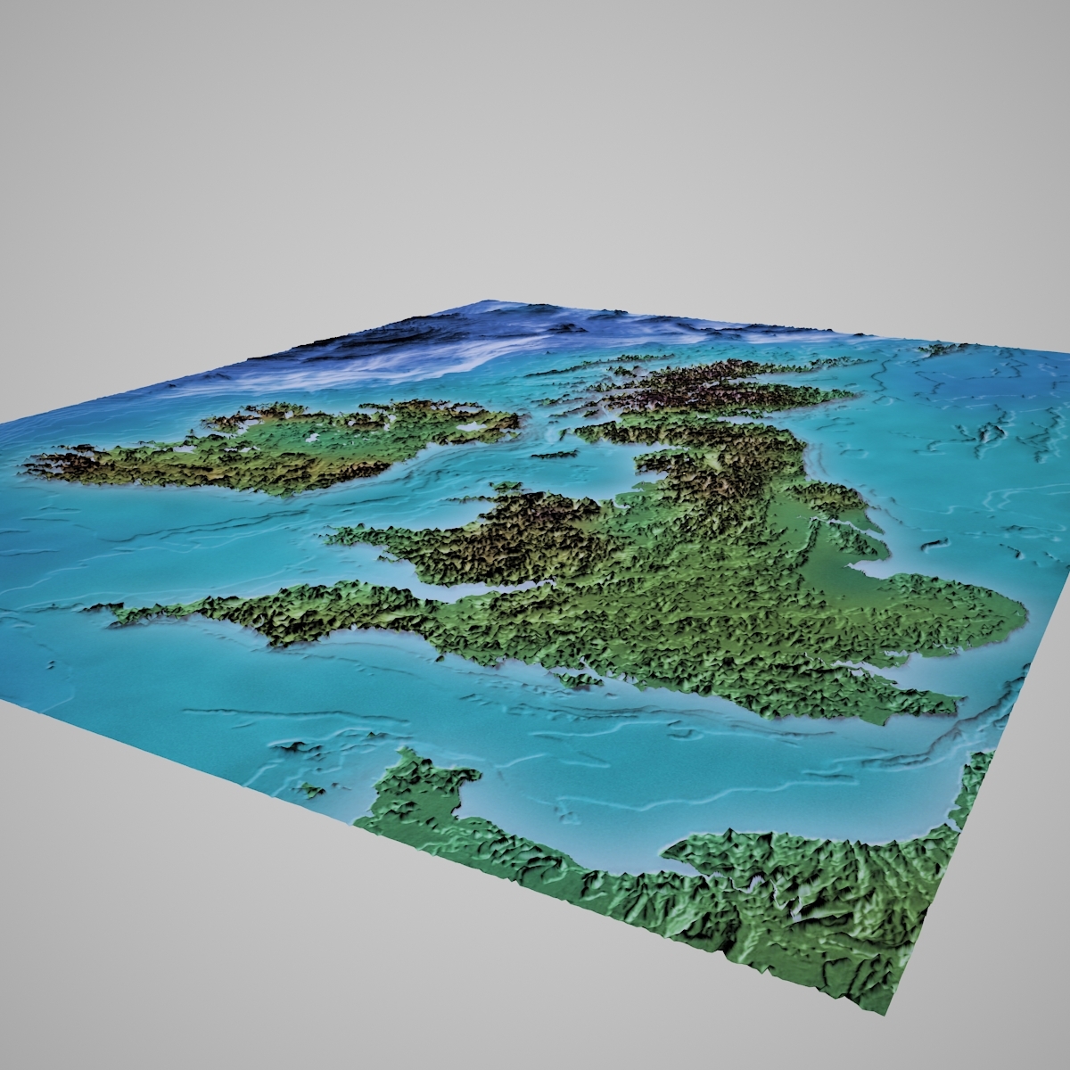 great britain mountain maps 3d model
