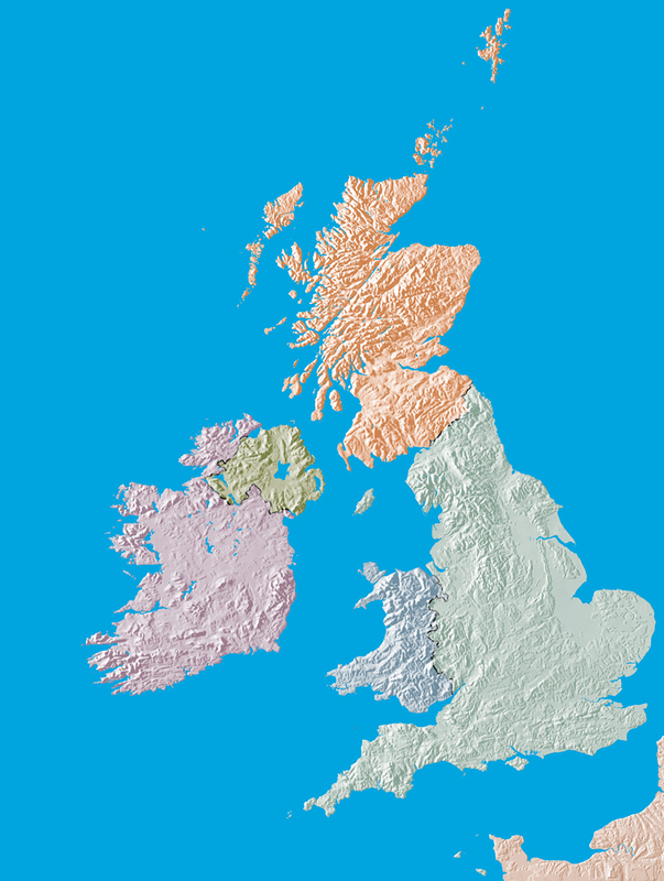 great britain mountain maps 3d model