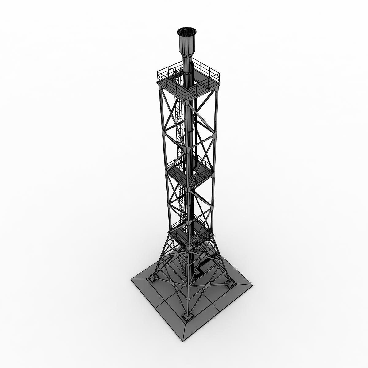 flare stack gas 04 3d model