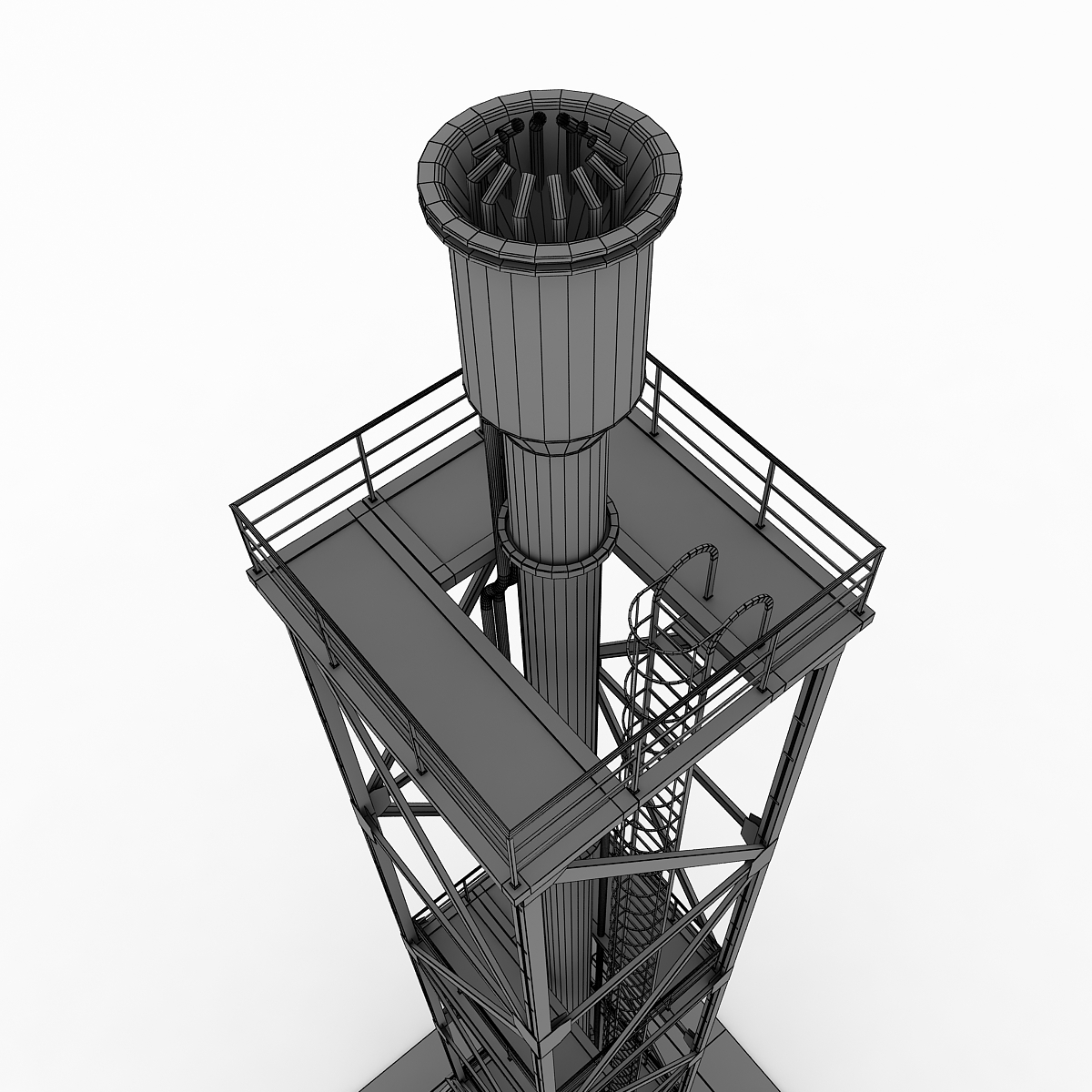 flare stack gas 04 3d model