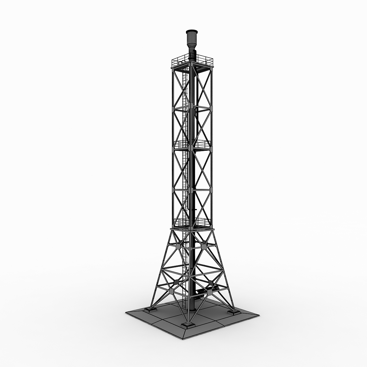 flare stack gas 04 3d model