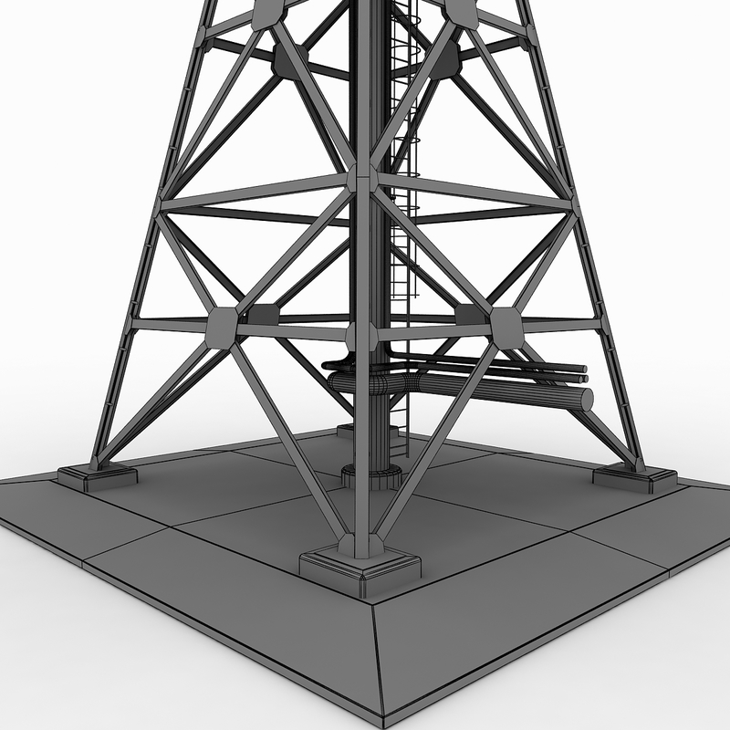 flare stack gas 04 3d model