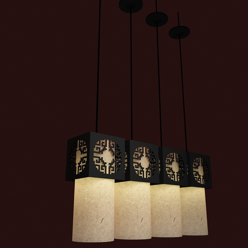3d model japanese lamp asian