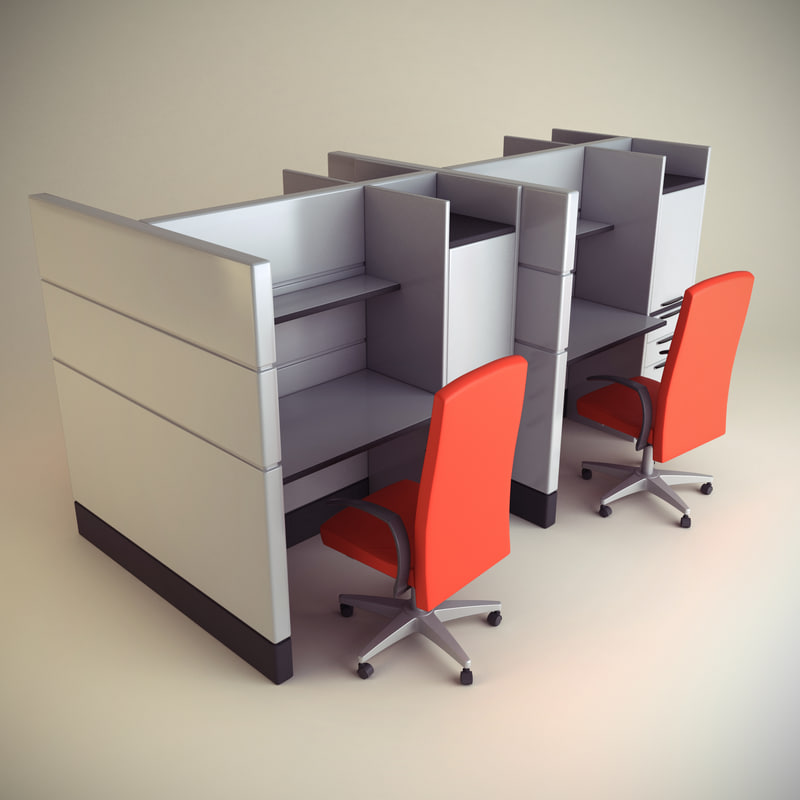 cubicle workstation 3d max