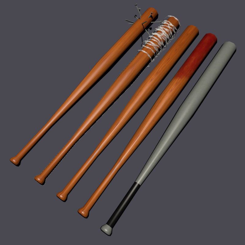 야구 방망이 세트 3D 모델 - TurboSquid 655941
