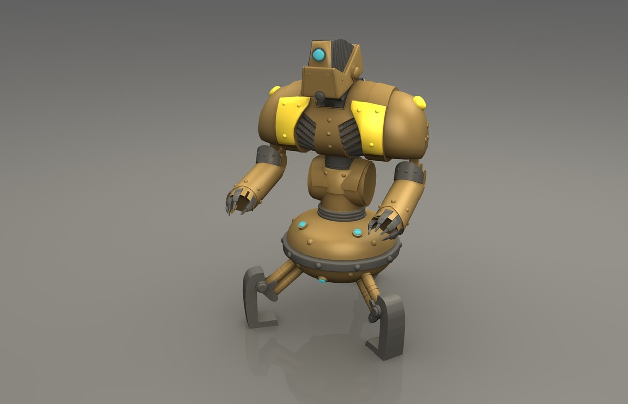 3ds max brass robot