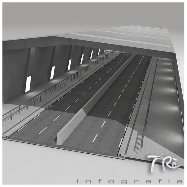 3d urban tunnel section model