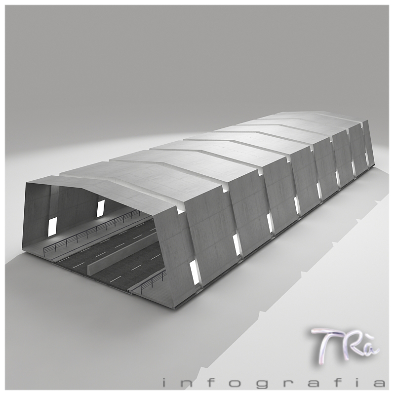 3d urban tunnel section model