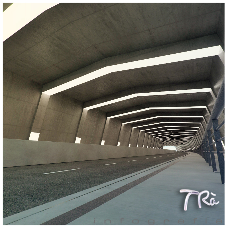3d urban tunnel section model