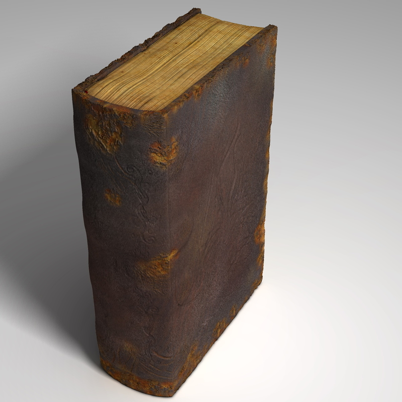rotten book 3d obj