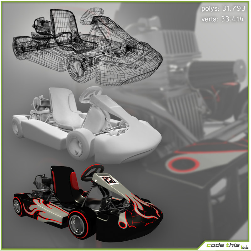 go-kart 3d max