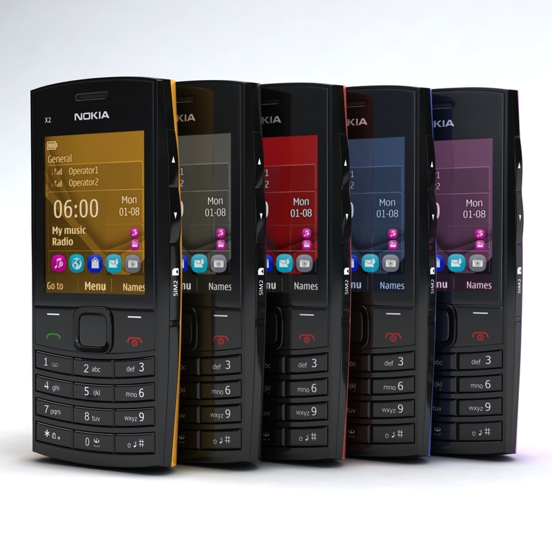 bright nokia x2-02 3d model