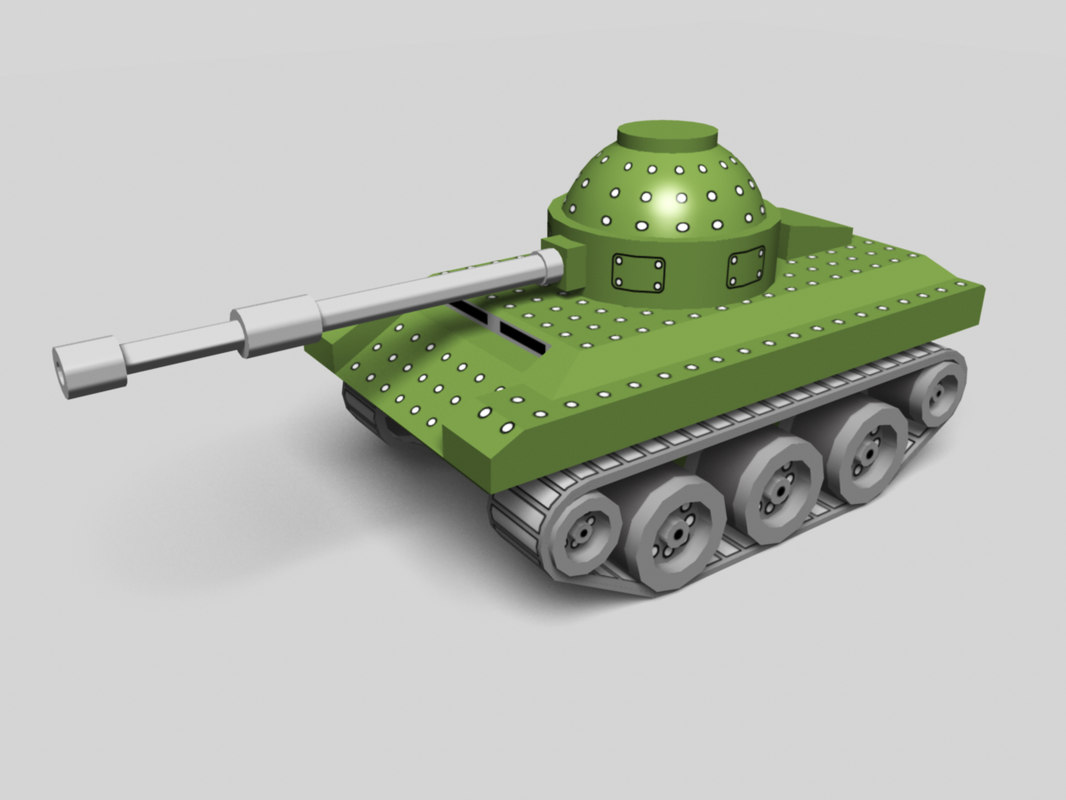 cartoon toy tank 3d model