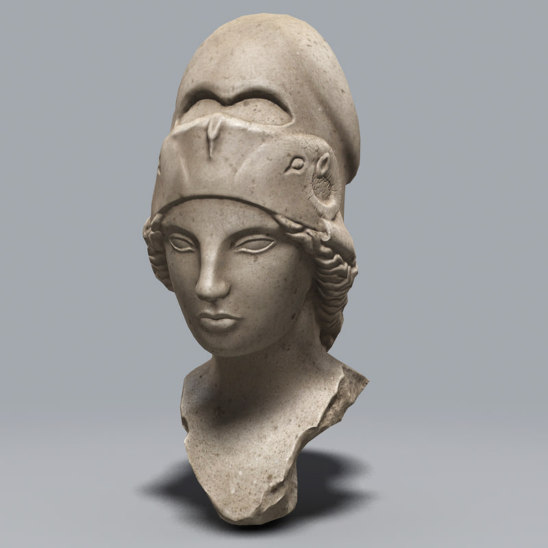 marble bust athena 3d model