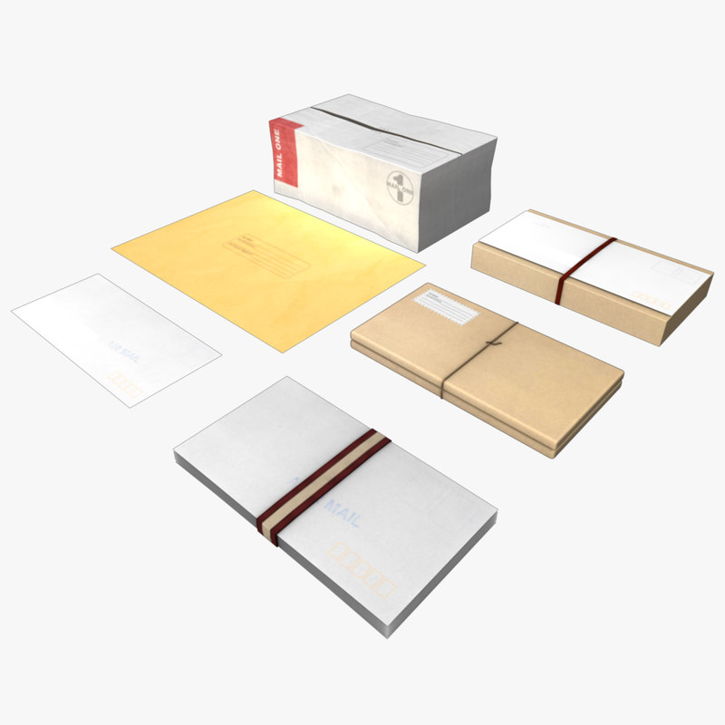 mail pack envelope package 3d obj