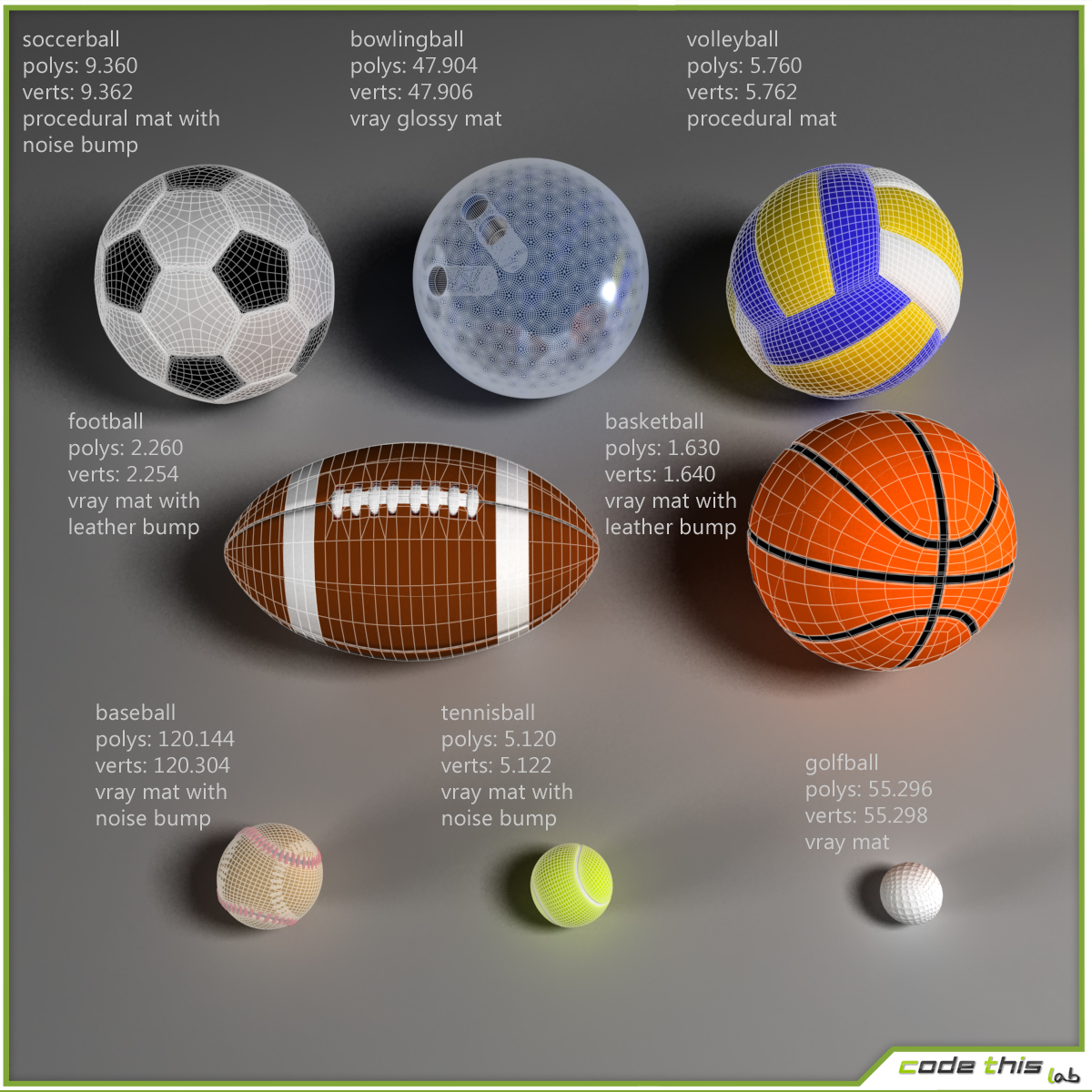3d sports balls