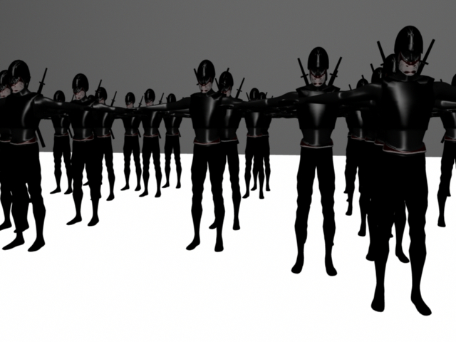 3d model of ninja army