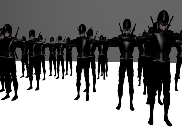 3d model of ninja army