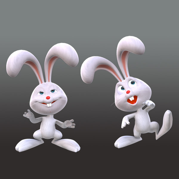 3d model cartoon old rabbit boy