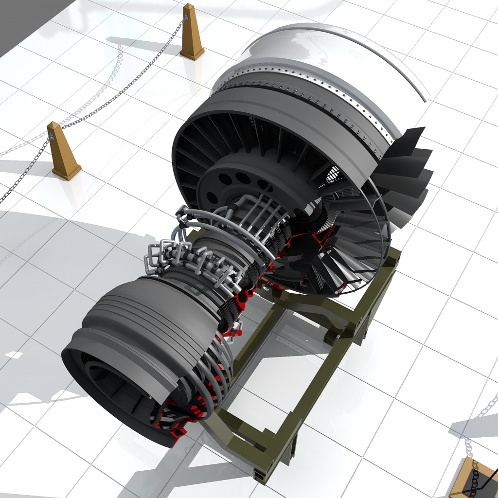 3d aircraft engine model