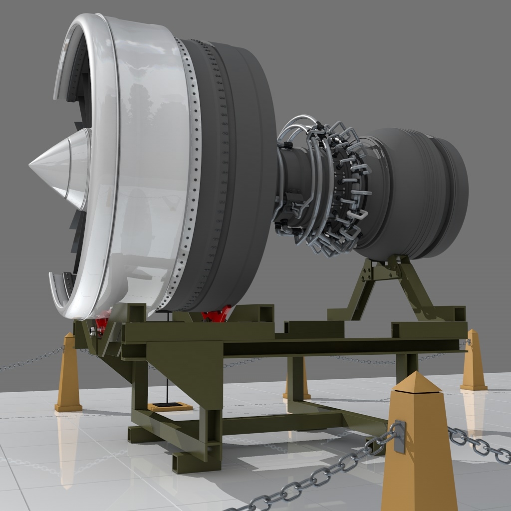 3d aircraft engine model