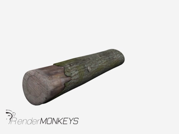 3d log forest camp model