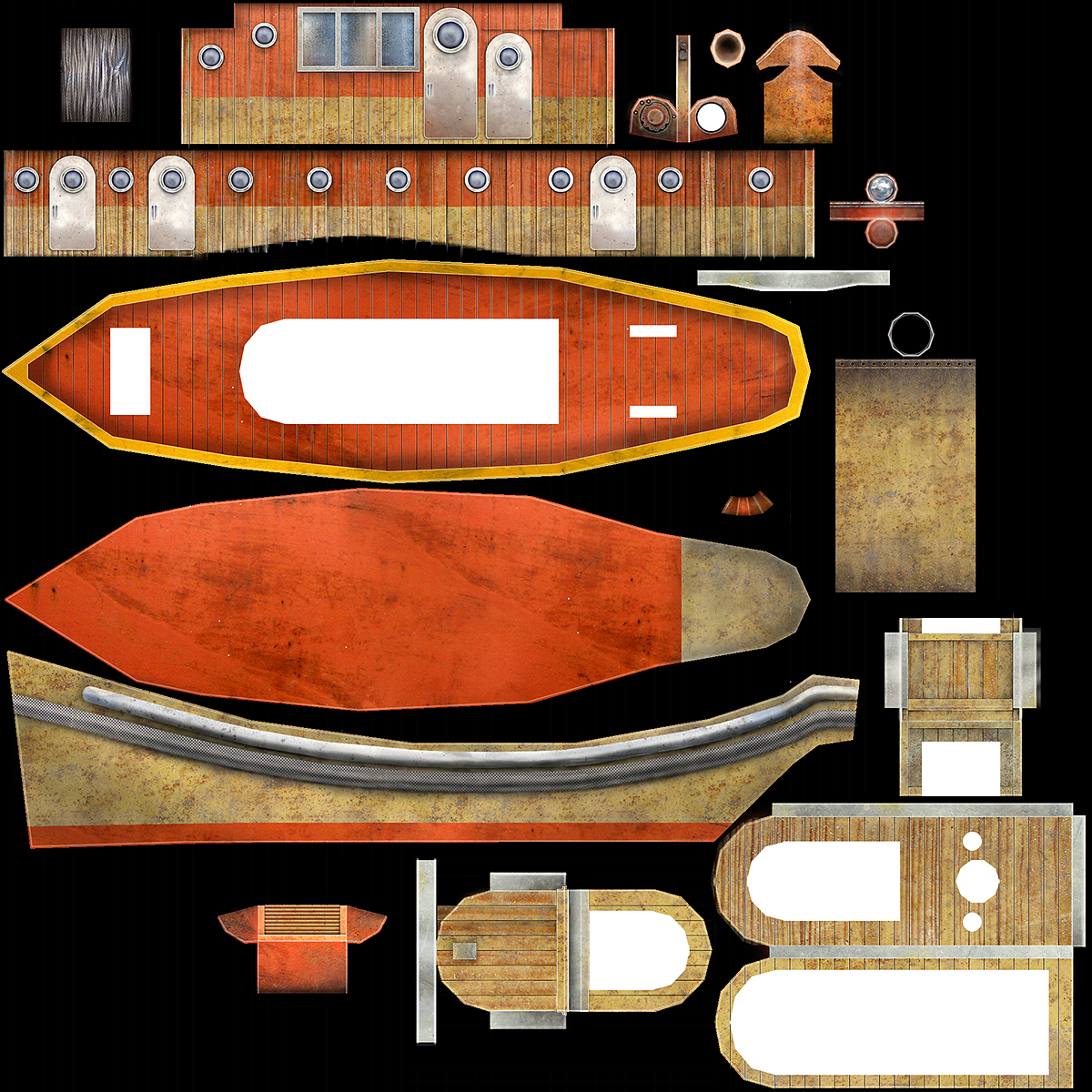 3d tug papermodel ship