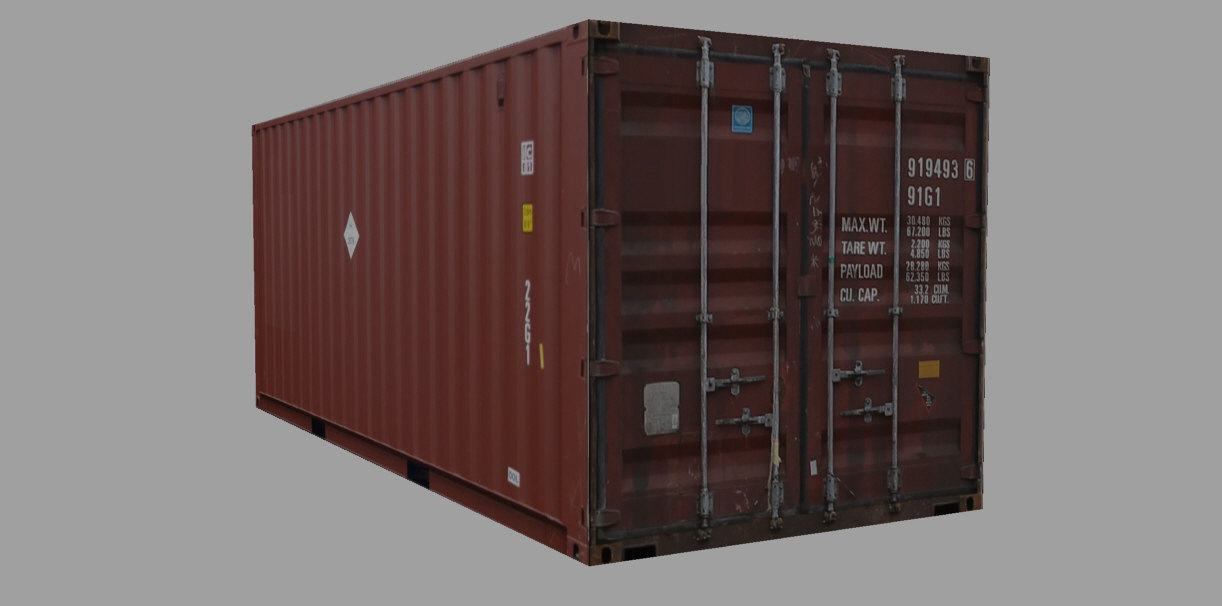 3d container teu 20ft