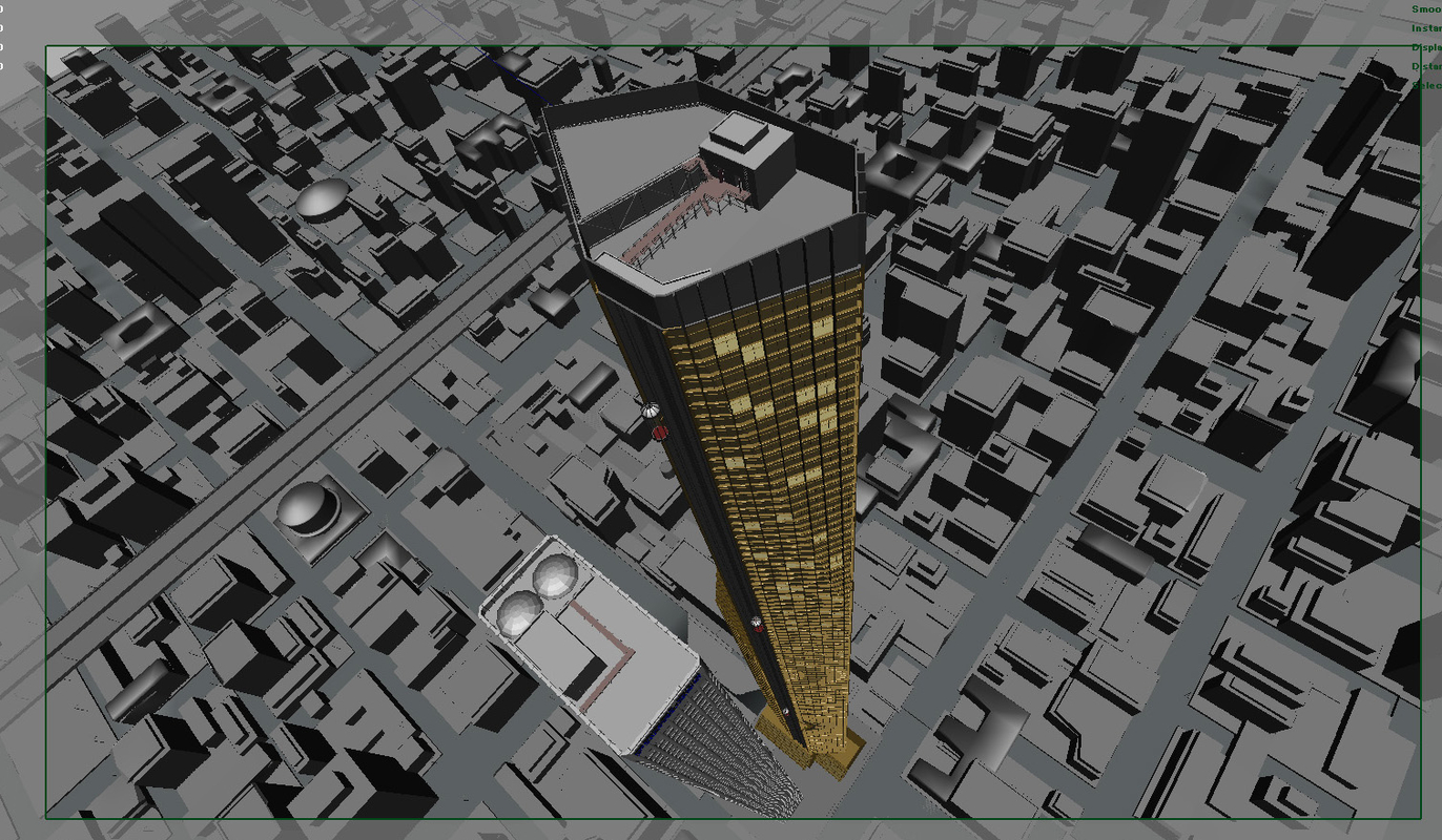 3d model of glass tower inferno