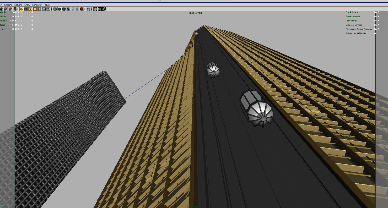 3d model of glass tower inferno