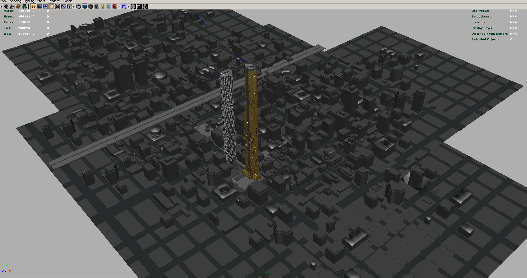 3d model of glass tower inferno